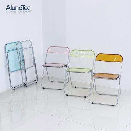 Outdoor Furniture Transparent Foldable Plastic Garden Chair in Chrome ...