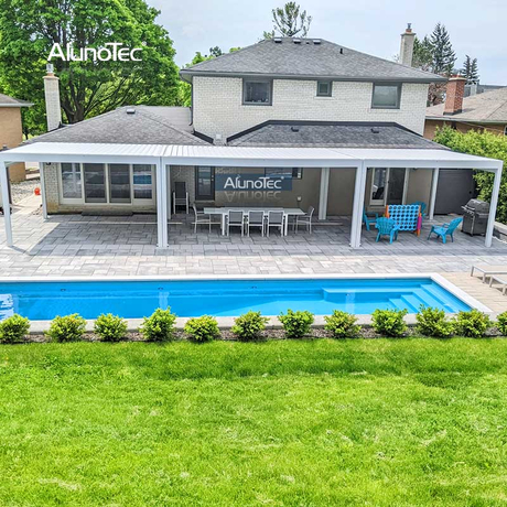 3x4m 6x4m Motorized Grey White Pergola for Swimming Pool - Buy White ...